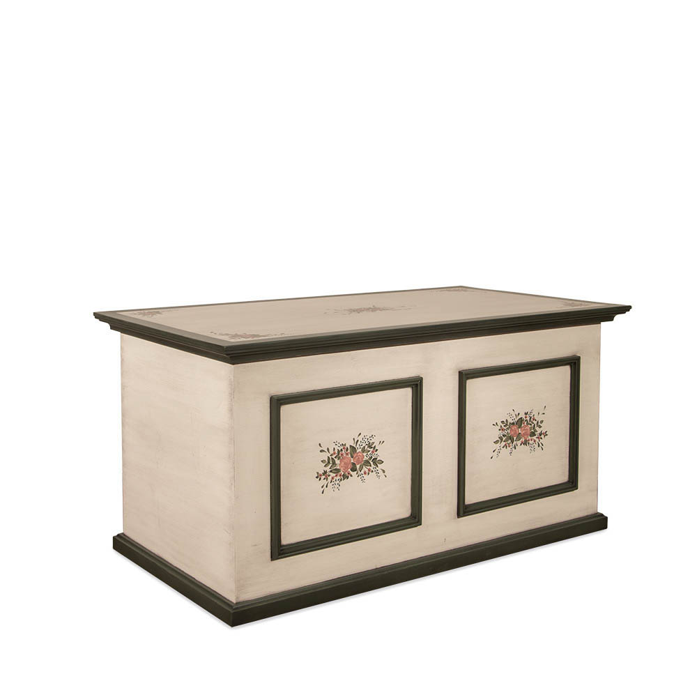 Malovaná truhla Le Florac - kávový stolek na kolečkách — Svět Pokladů